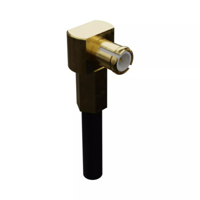 MCX Plug, Right-Angle, Crimp, RD-316 Cable, Brass Body, Gold (Au) Plated Body, 50 Ohms for sale