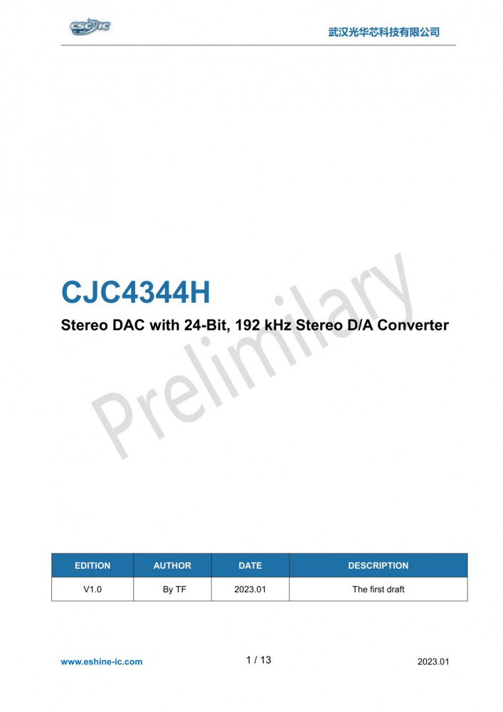CJC4344H datasheet page 1