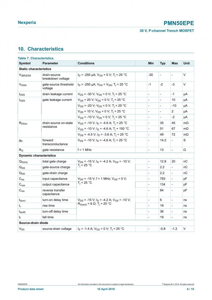 PMN50EPEX datasheet page 6