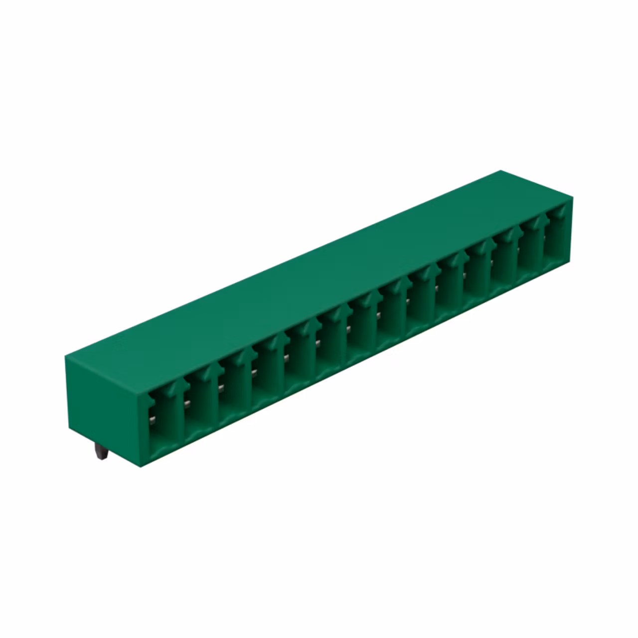 3.81mm Pitch Eurostyle Right-Angle PCB Header, Green Housing, 14 Circuits for sale
