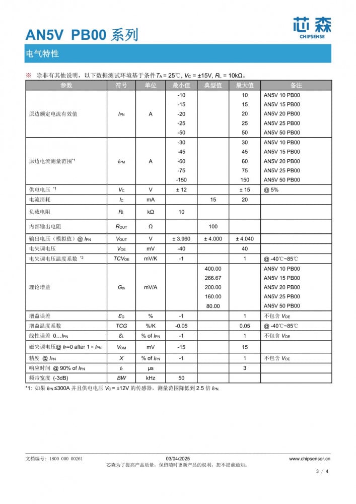 AN5V 50 PB00 datasheet page 3
