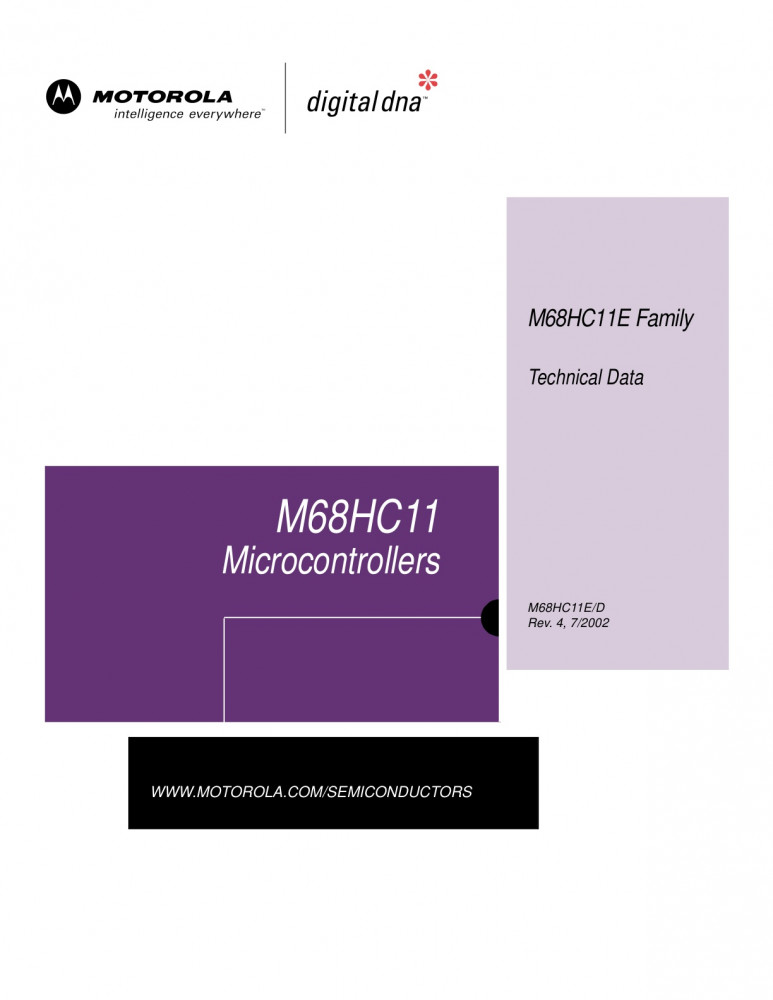 M68HC11E technical data page 1