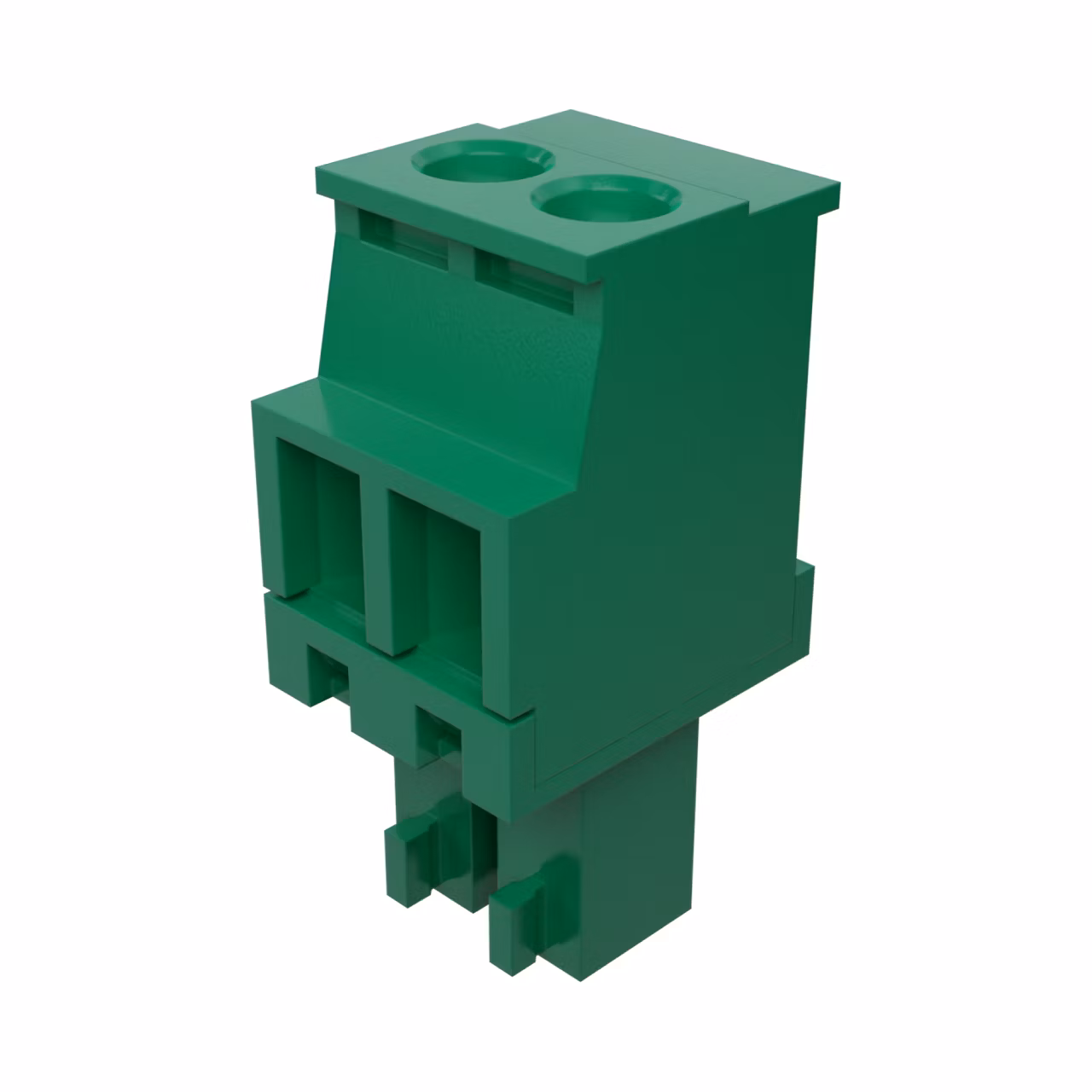 3.81mm Pitch Eurostyle Vertical Plug, Front Wire Entry, Green Housing, Gold (Au) Plated, 2 Circuits for sale