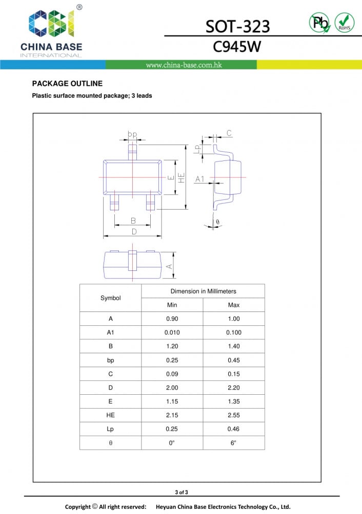 CBI C945W datasheet page 3