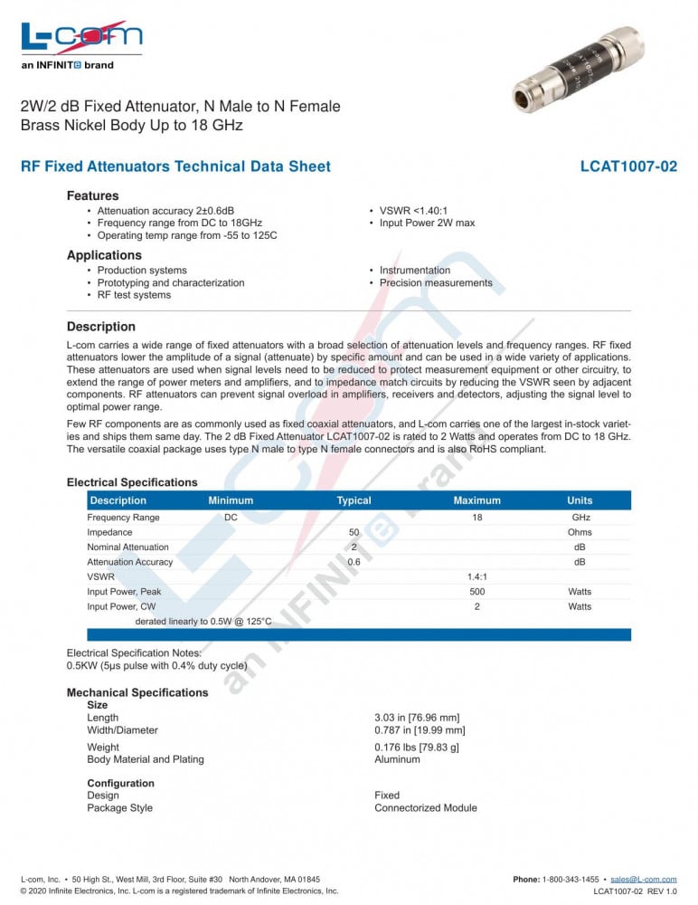 LCAT1007-02 technical document page 1