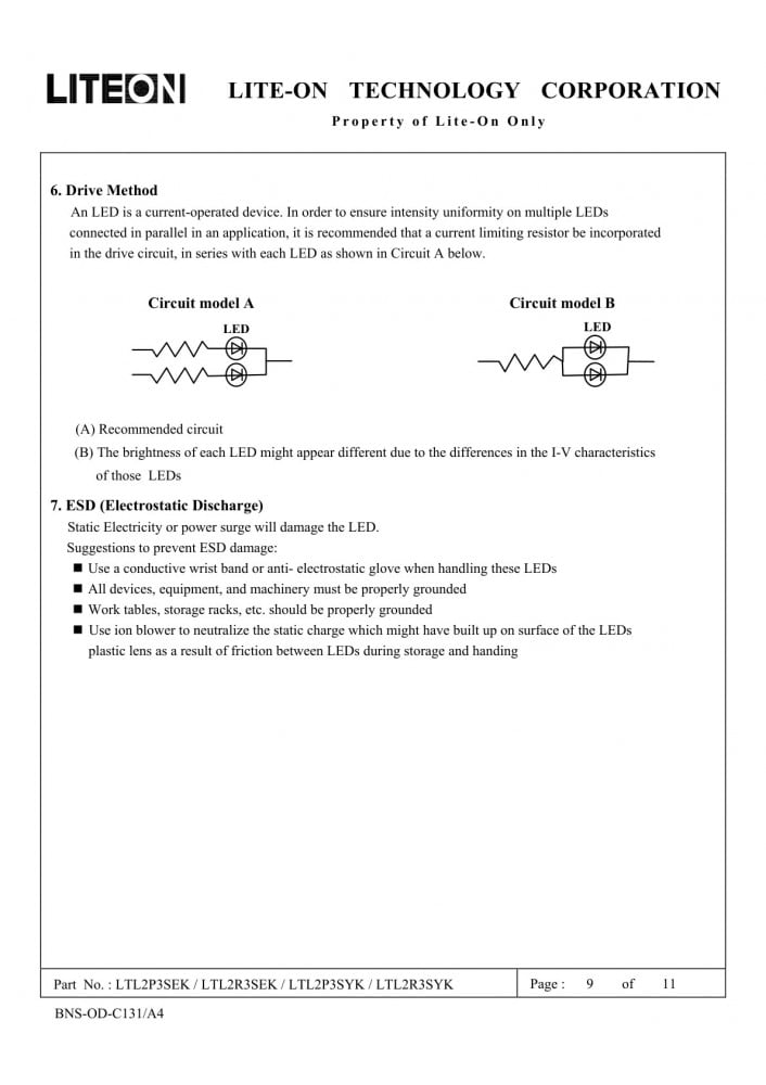 LTL2R3SYK datasheet page 9
