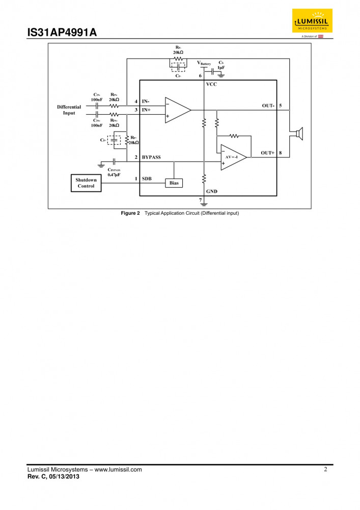 IS31AP4991A-SLS2-TR datasheet page 2