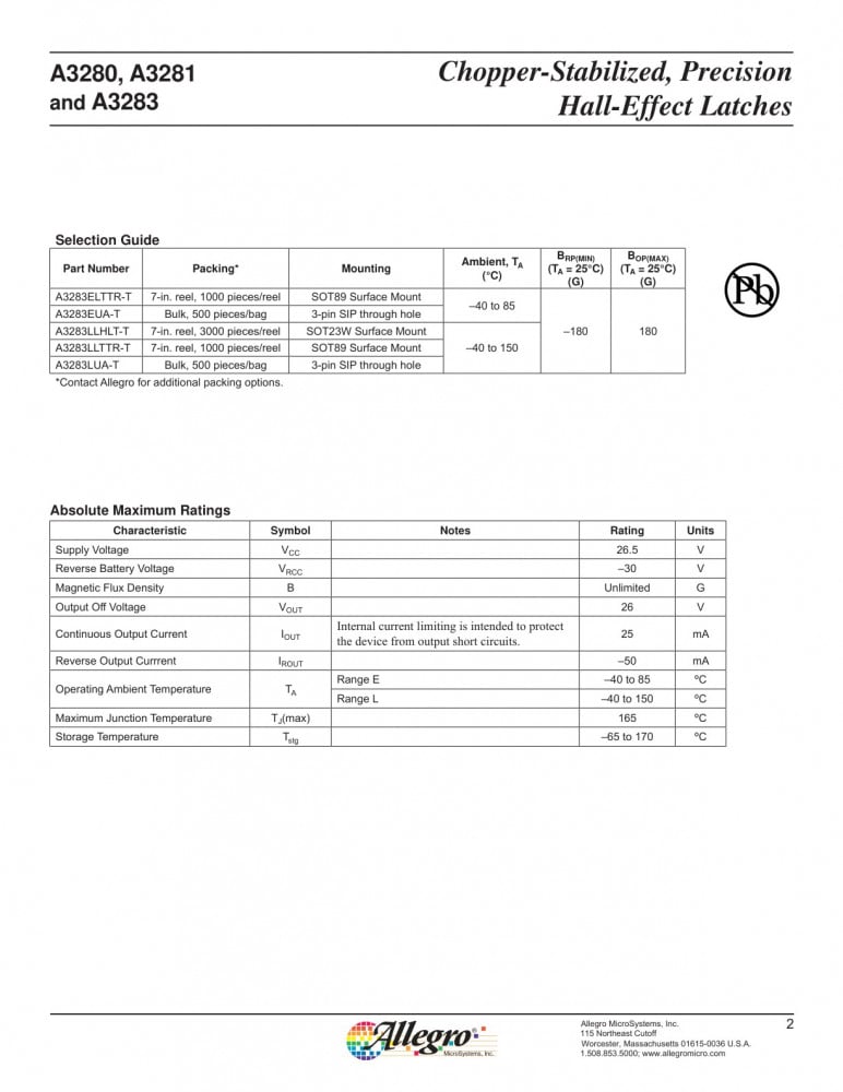 A3280 datasheet page 3