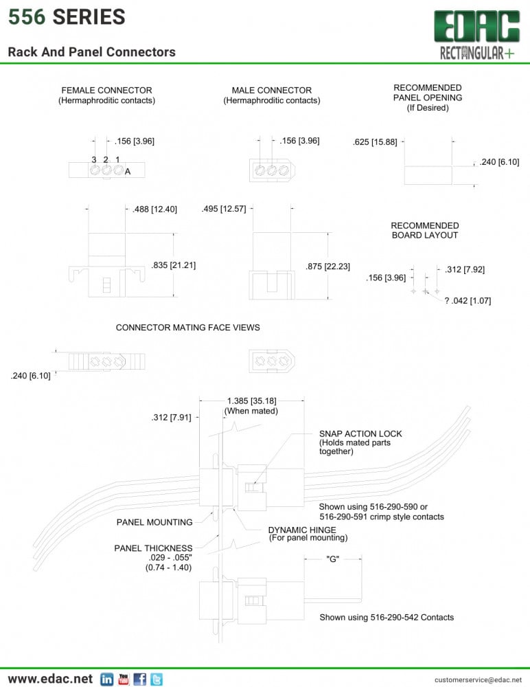 EDAC 556 series technical drawing page 2