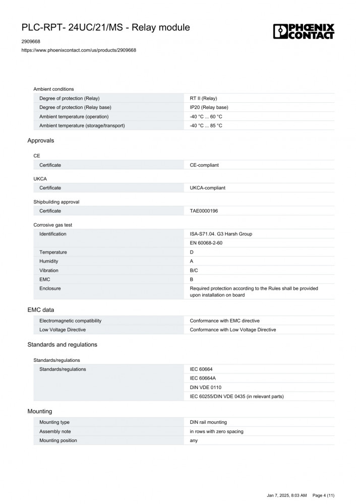 Phoenix Contact 2909668 technical document page 4