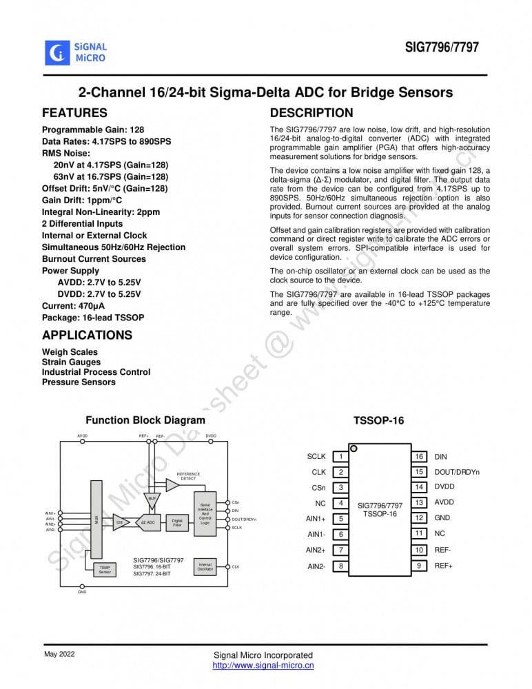 SIG7797 datasheet page 1