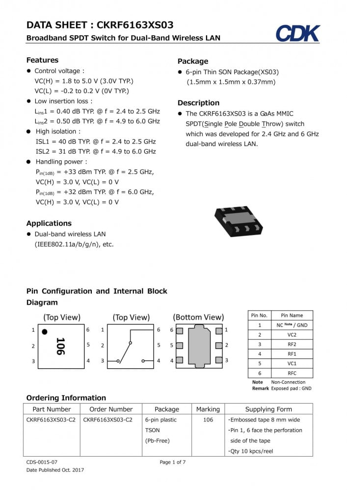 CKRF6163XS03-C2 datasheet page 1