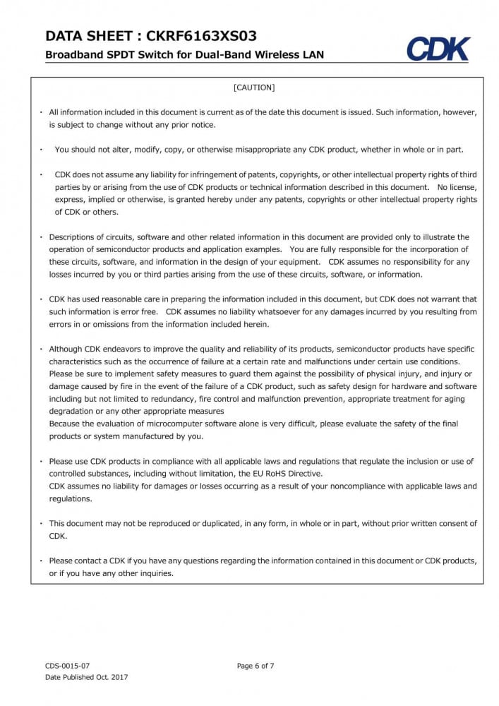 CKRF6163XS03-C2 datasheet page 6
