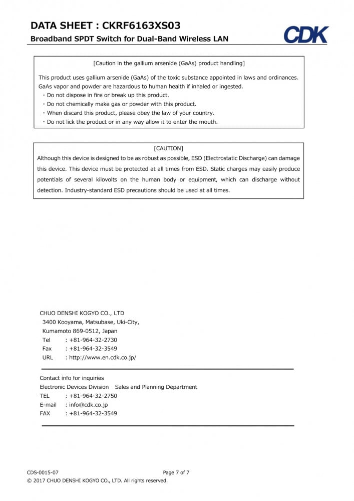 CKRF6163XS03-C2 datasheet page 7