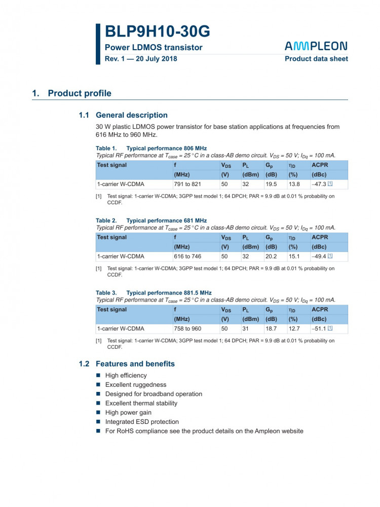 BLP9H10-30G datasheet page 1