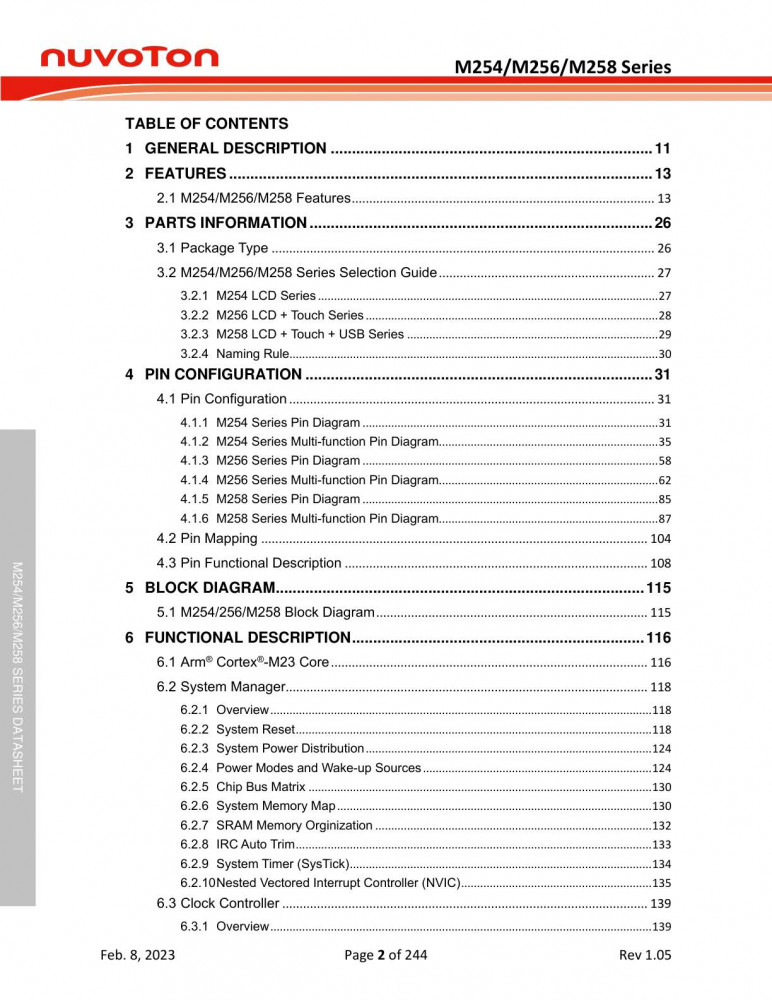 M254MD2AE datasheet page 2