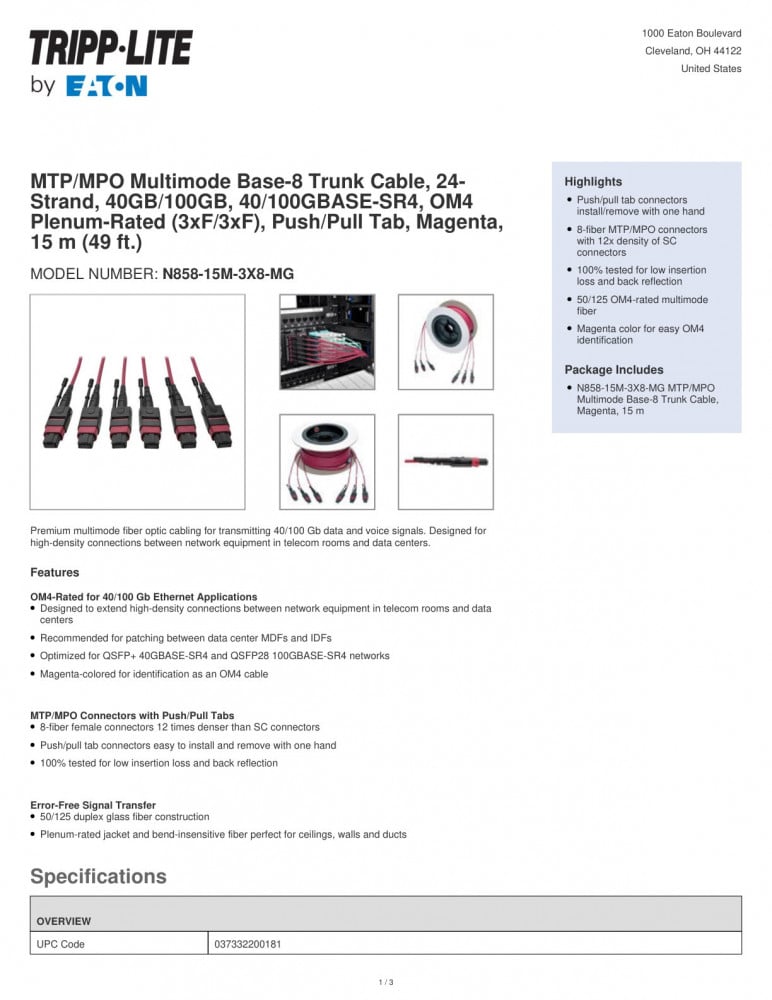 N858-15M-3X8-MG technical document page 1