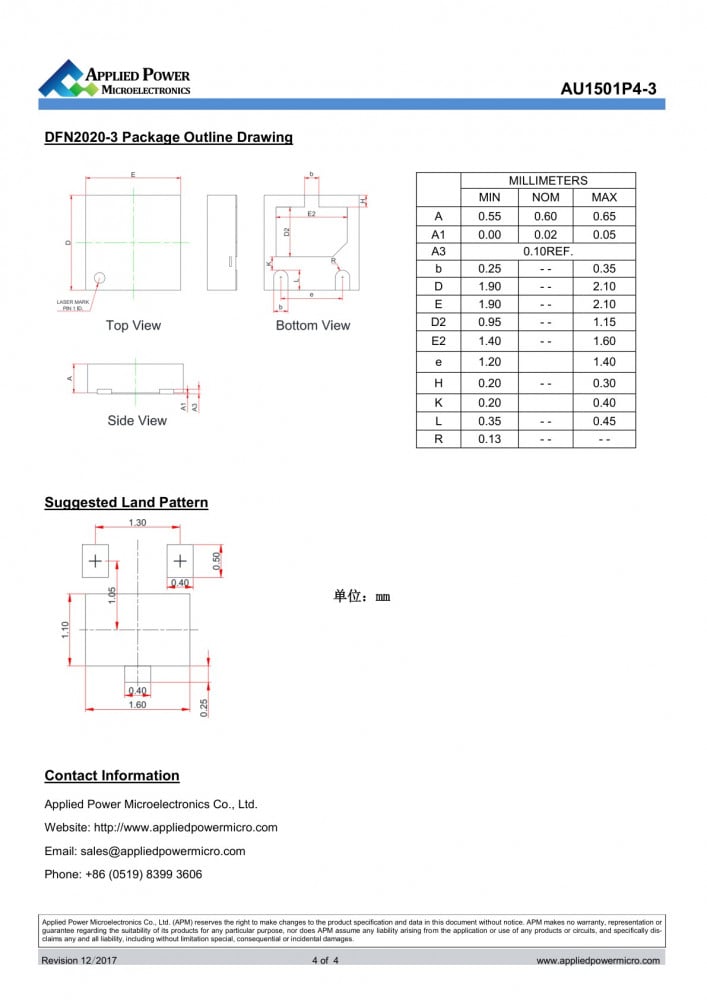 AU1501P4-3 datasheet page 4