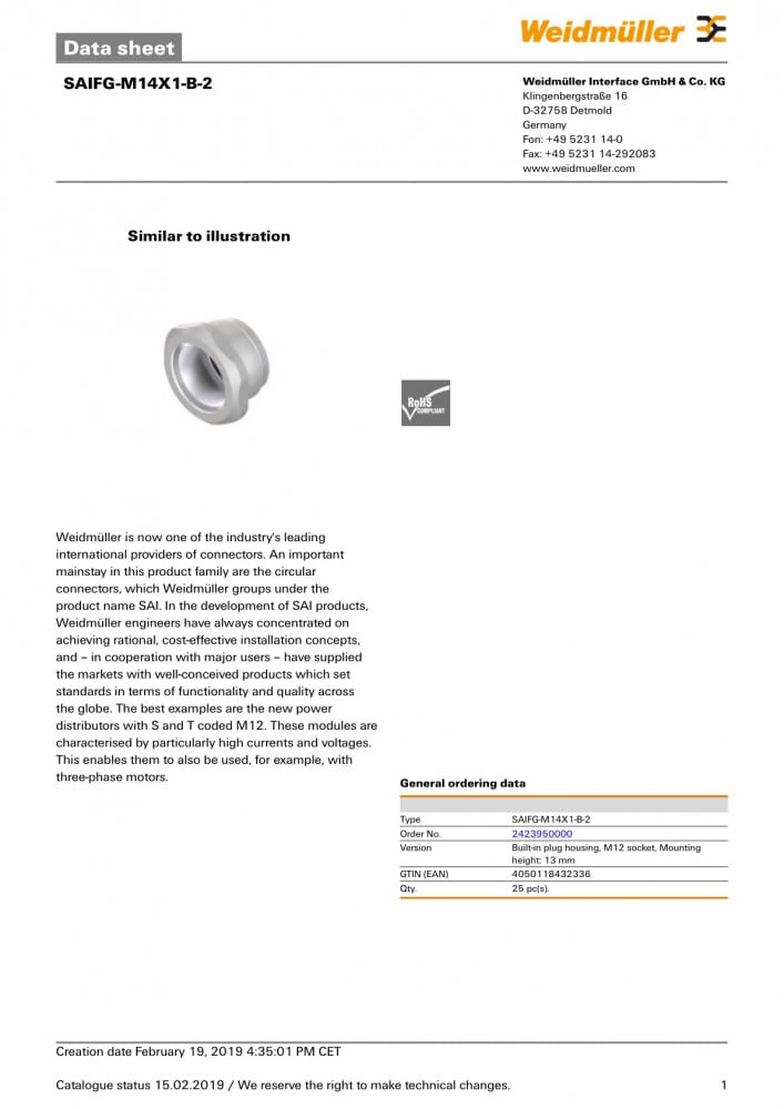WEIDMULLER 2423950000 product document page 1