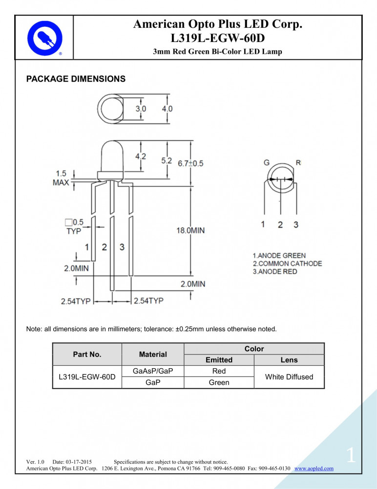 L319L-EGW-60D datasheet page 1