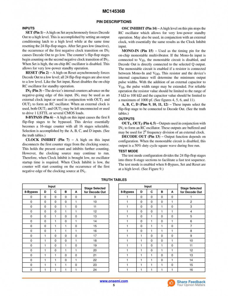 MC14536B datasheet page 5