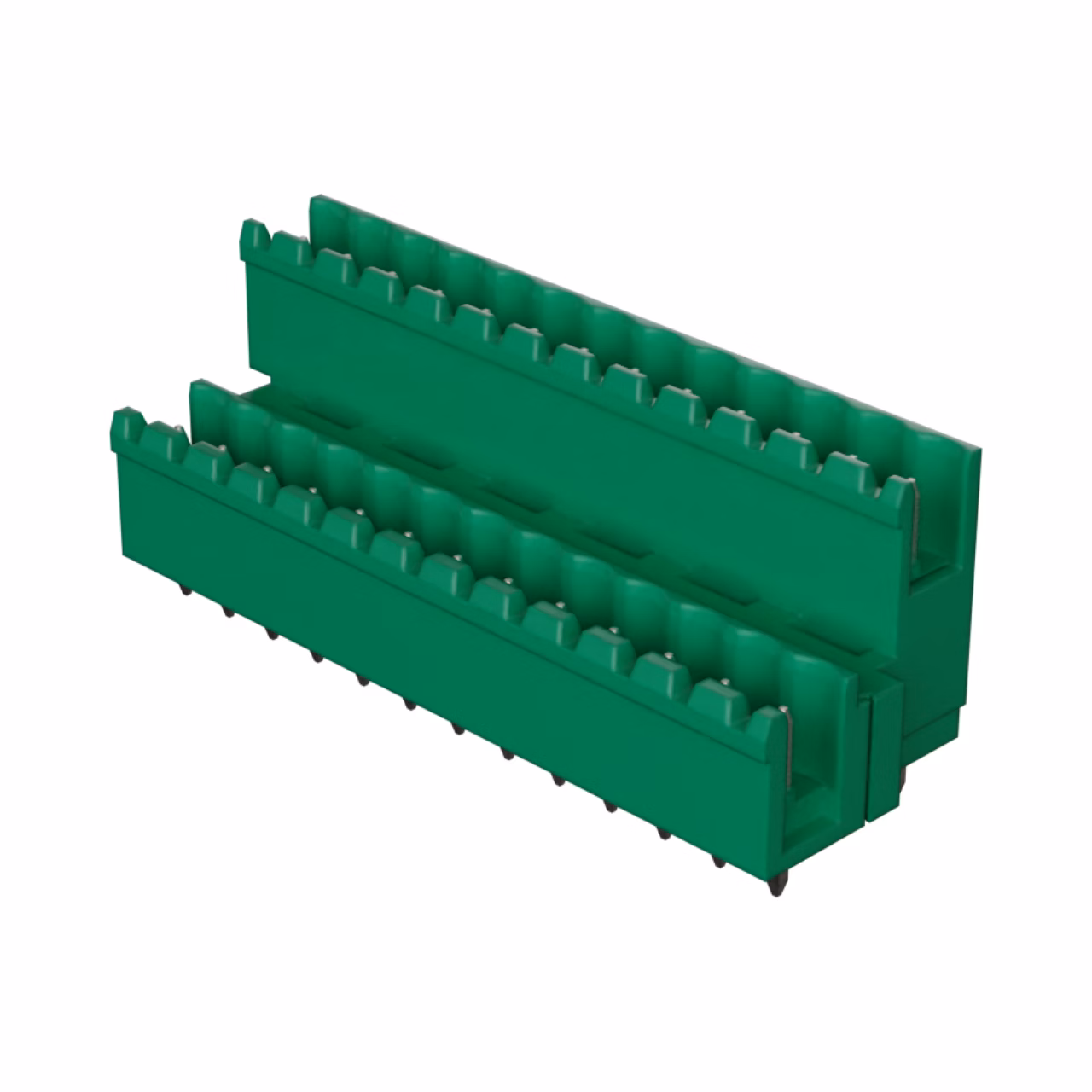 5.00mm Pitch Eurostyle Vertical Dual Level PCB Header, Open Ends, Green Housing, 26 Circuits for sale