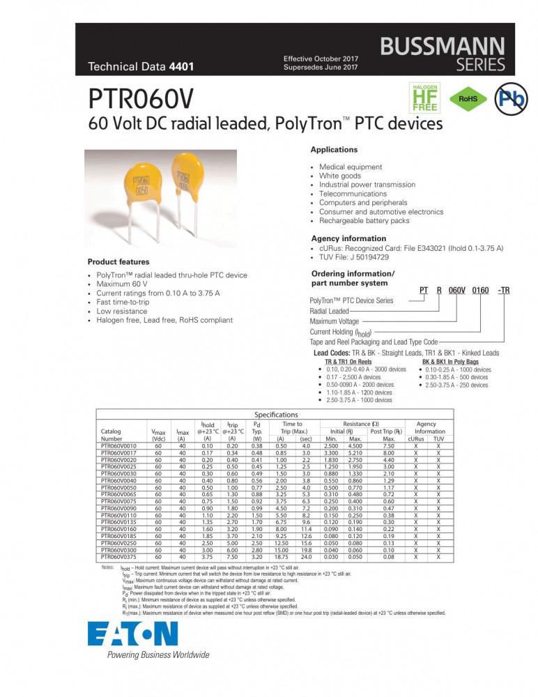 PTR060V0025-TR datasheet page 1