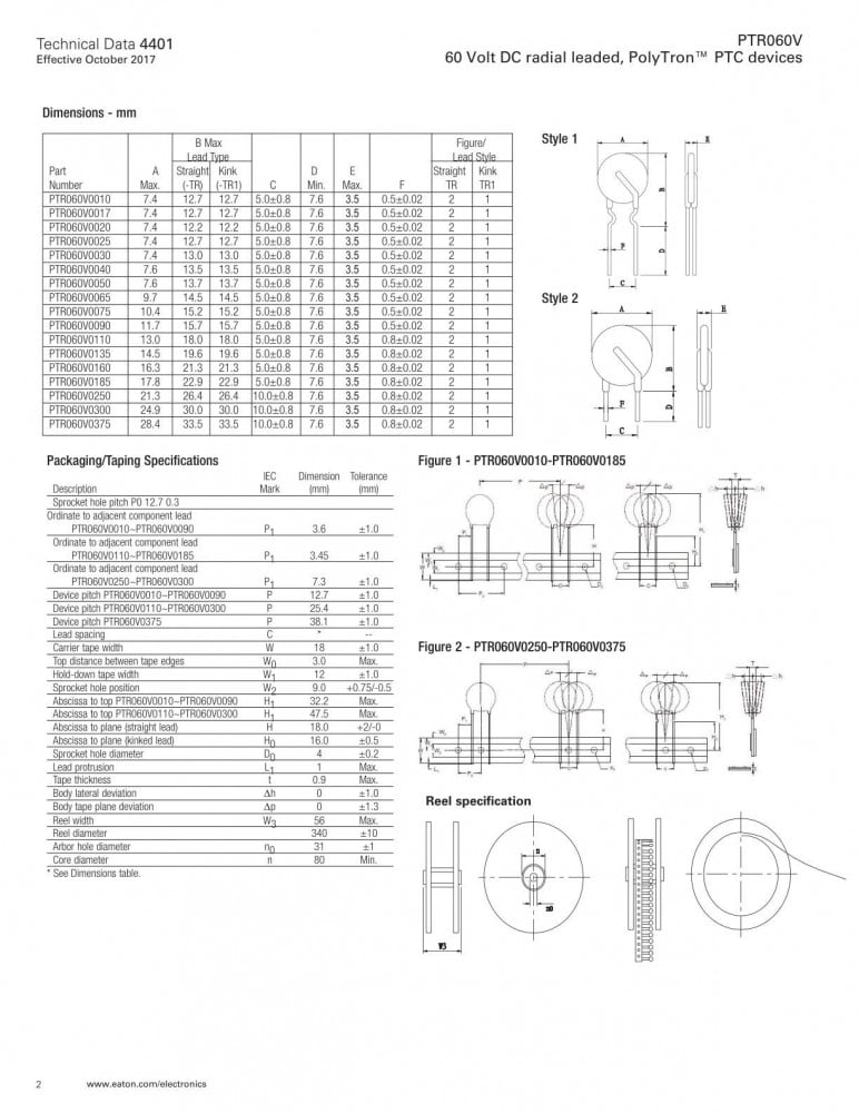 PTR060V0025-TR datasheet page 2