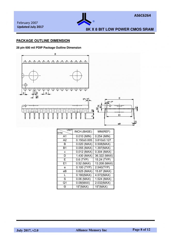 AS6C6264 datasheet page 9