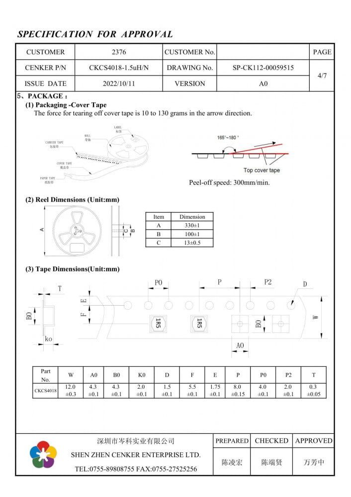 CKCS4018-1.5uH/N specification page 6