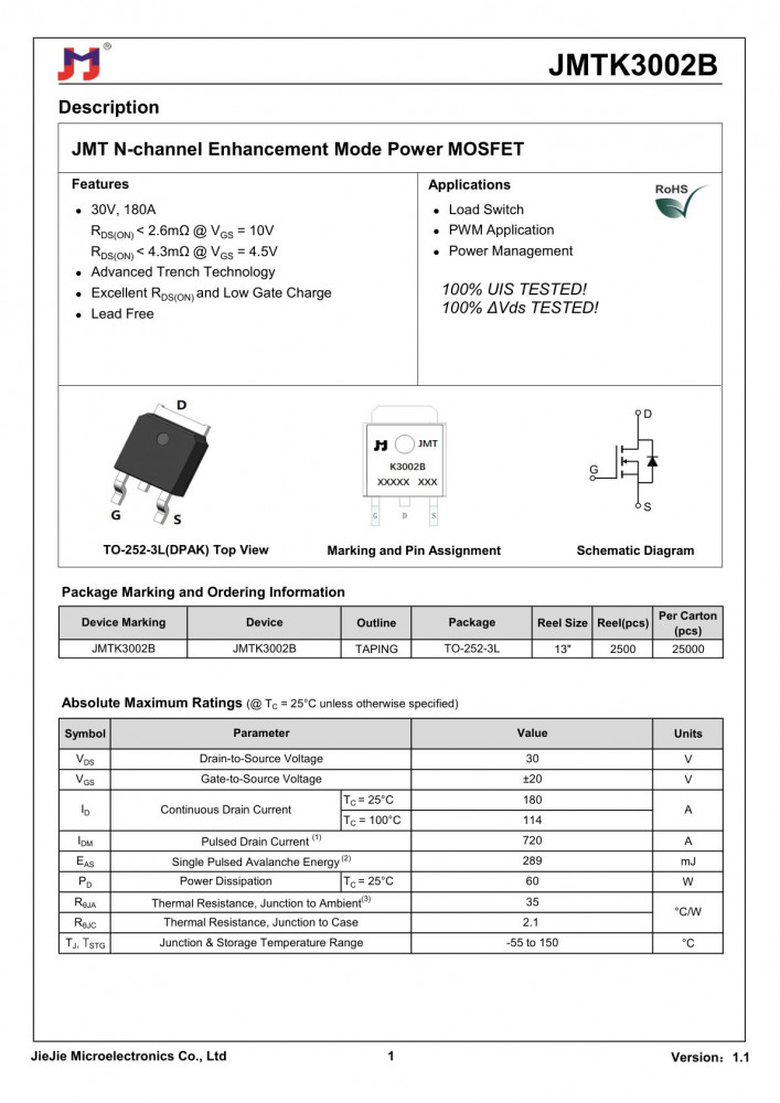Supplied technical document page 1