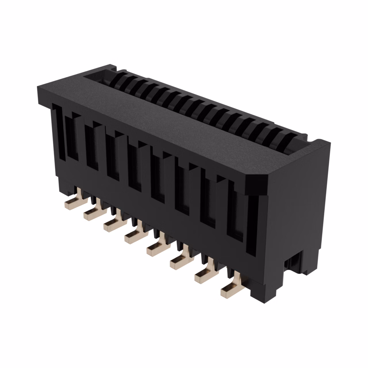 Easy-On FFC/FPC Connector, 0.50mm Pitch, Surface Mount, Vertical, Non-ZIF, Reverse Footprint, Tin Bismuth Plating, Long Terminal Type, Black, 15 Circuits for sale
