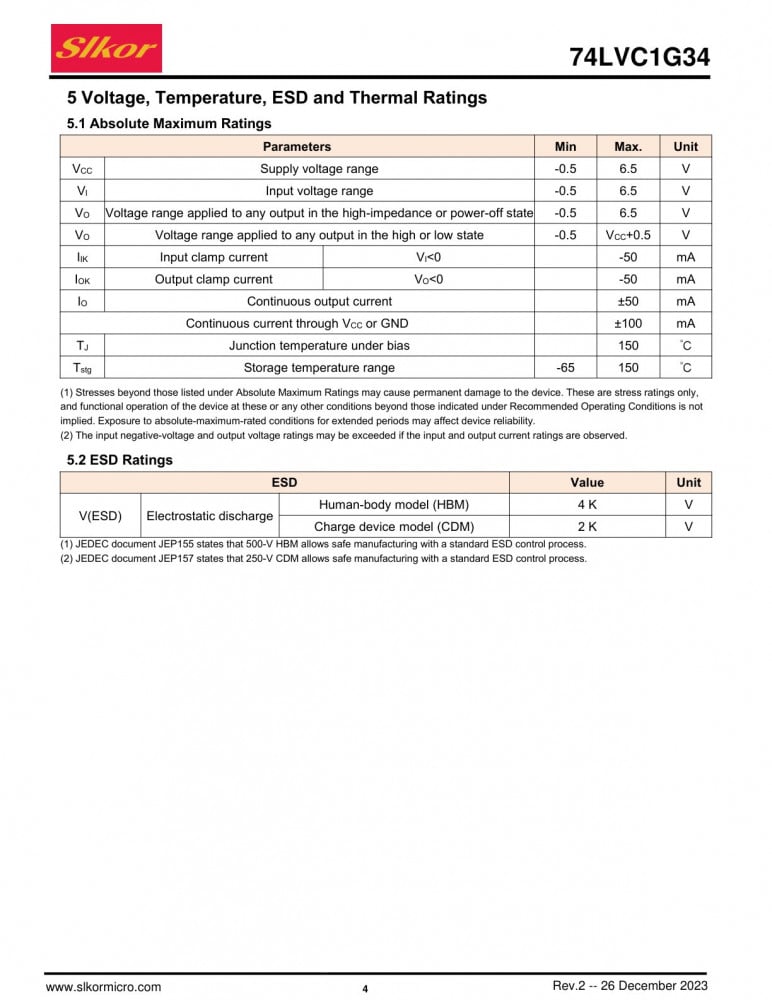 74LVC1G34S5 technical document page 4