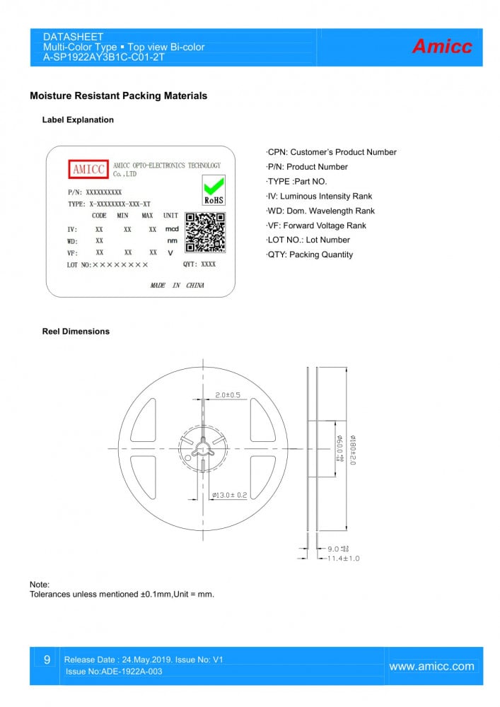 A-SP1922AY3B1C-C01-2T datasheet page 9
