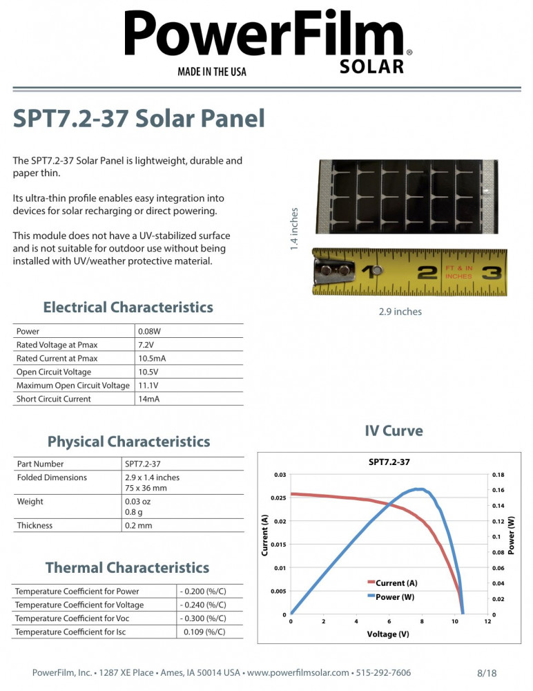 SPT7.2-37 Solar Panel technical reference image