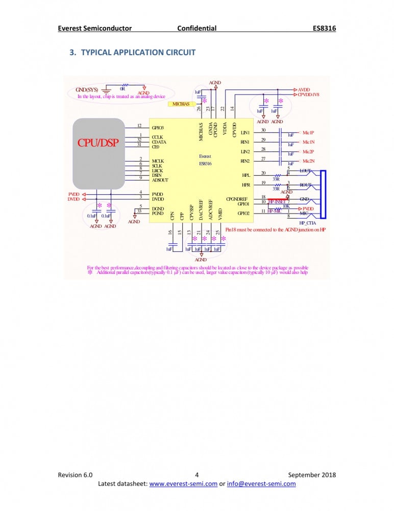 ES8316 datasheet page 4