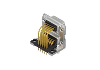 D-SUB Dual Port • Dual port 9-pos. / 9-pos. • Dual port plug upper / Socket bottom • Solder pin angled .625