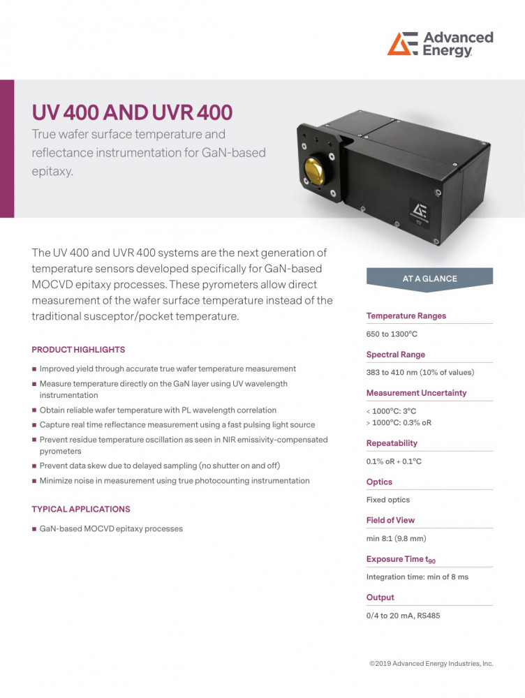UV 400 and UVR 400 document page 1