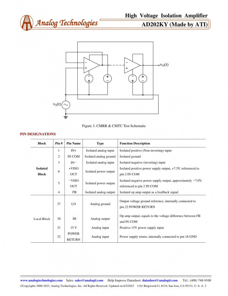 AD202KY datasheet page 3