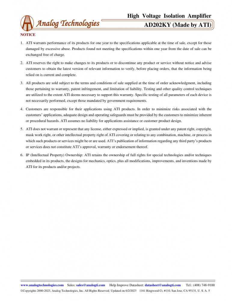 AD202KY datasheet page 5