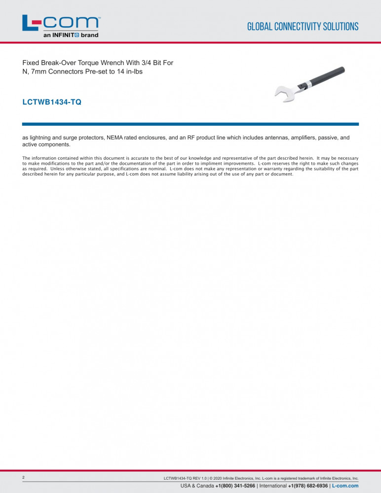 LCTWB1434-TQ product documentation page 2