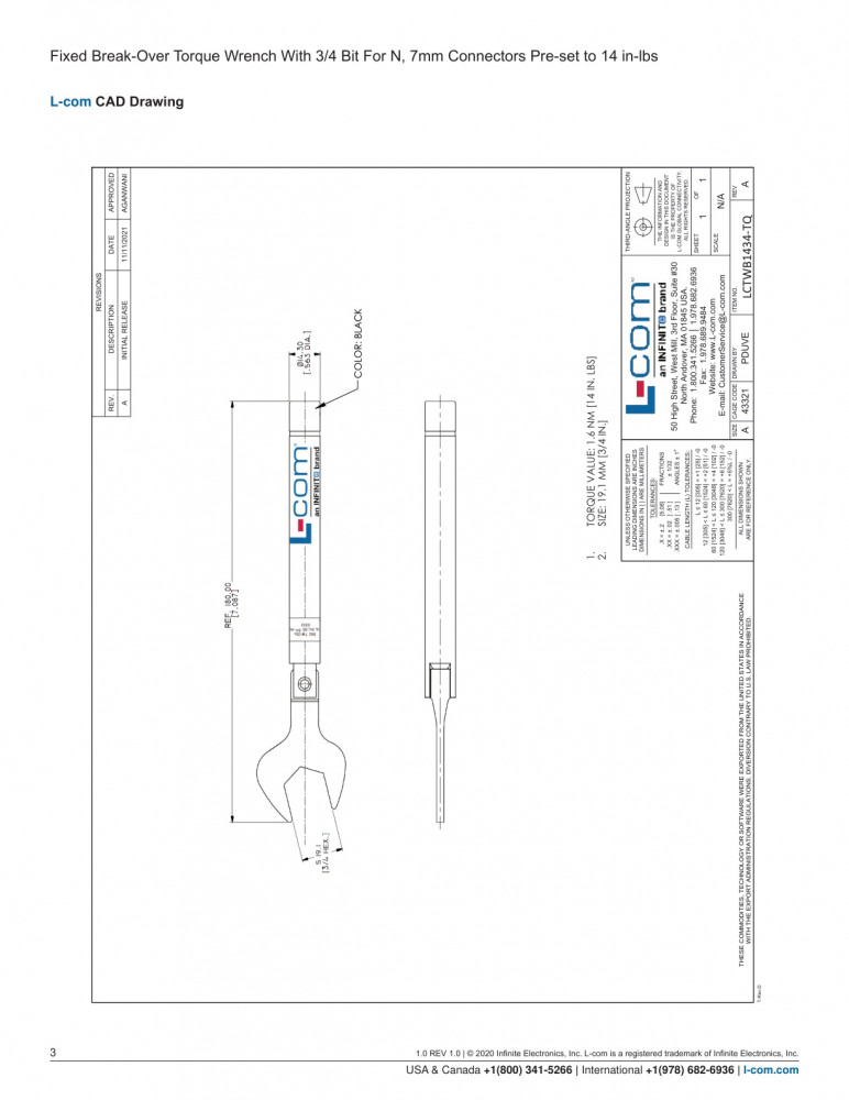 LCTWB1434-TQ mechanical drawing page