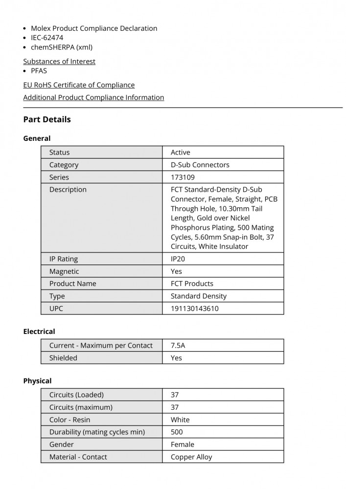 MOLEX 1731091908 technical drawing, page 2