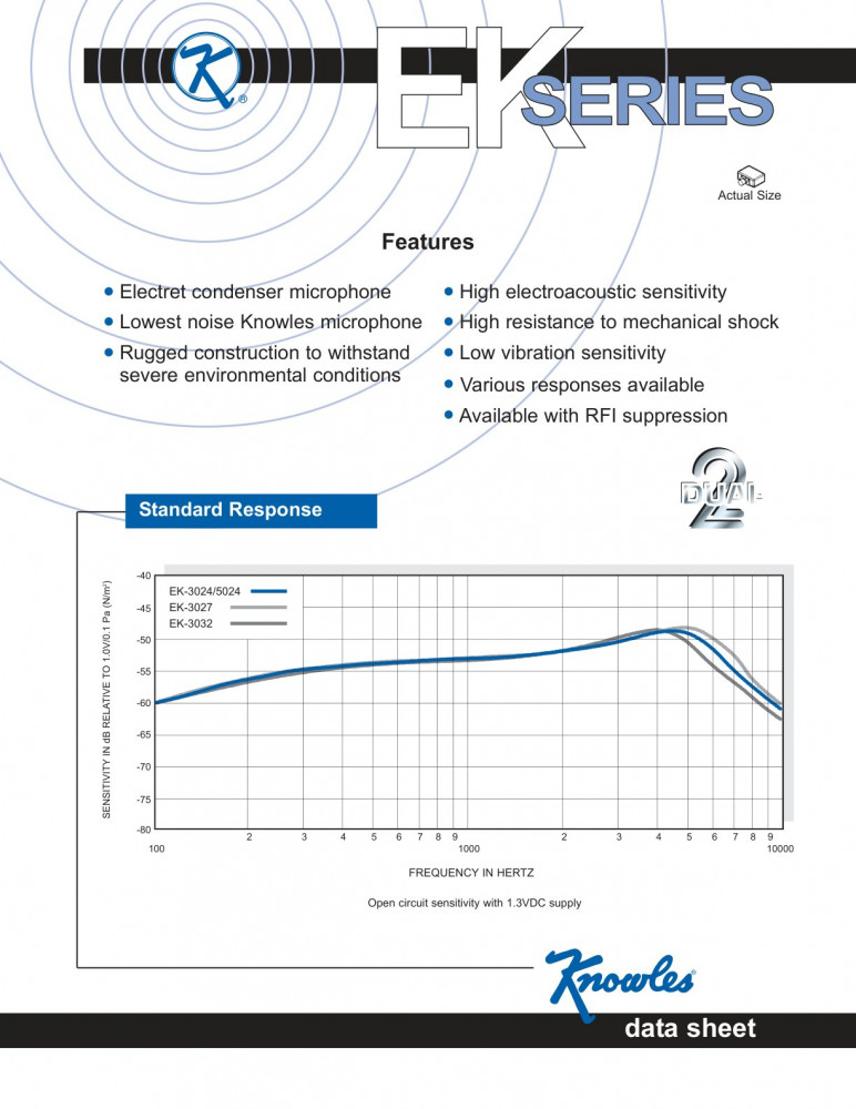 Knowles microphone datasheet page 1