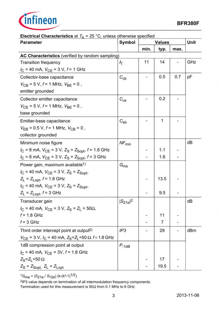 BFR380FH6327 technical document page 3