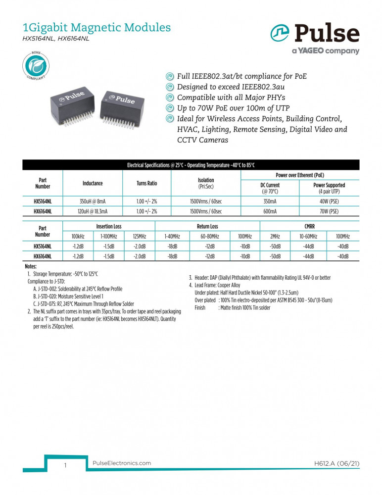 HX5164NL technical document page 1