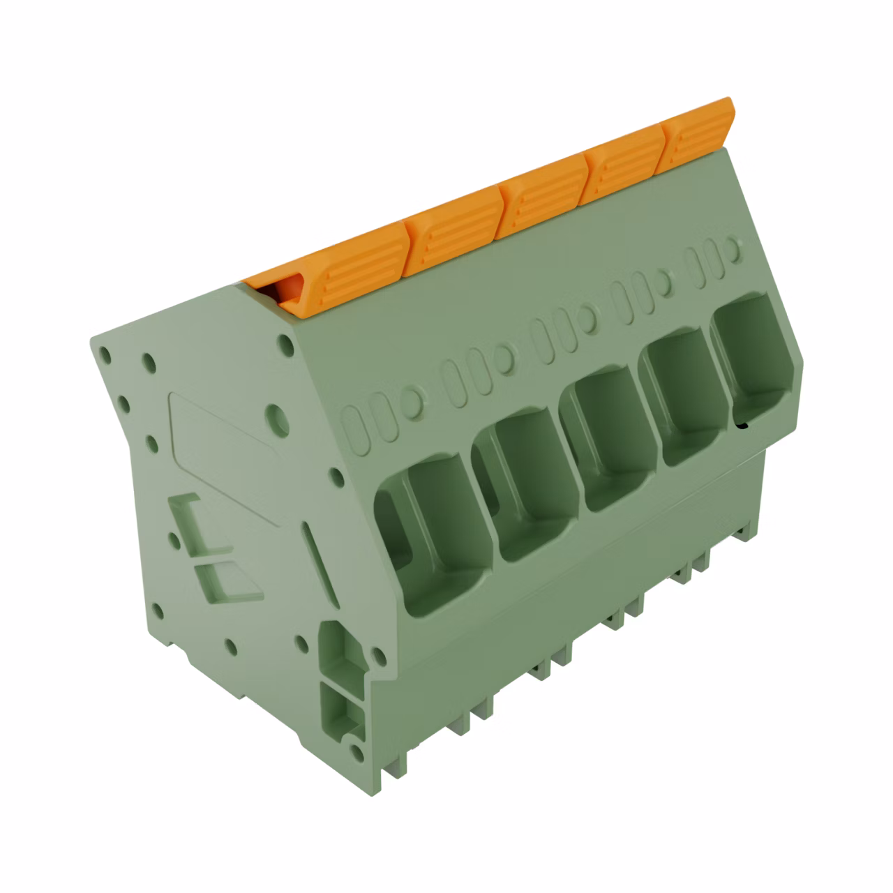 10.00mm Pitch Lever Activated Fixed Mount PCB Terminal Block, 35° Wire Entry, Bussed Terminals, 5 Circuits for sale