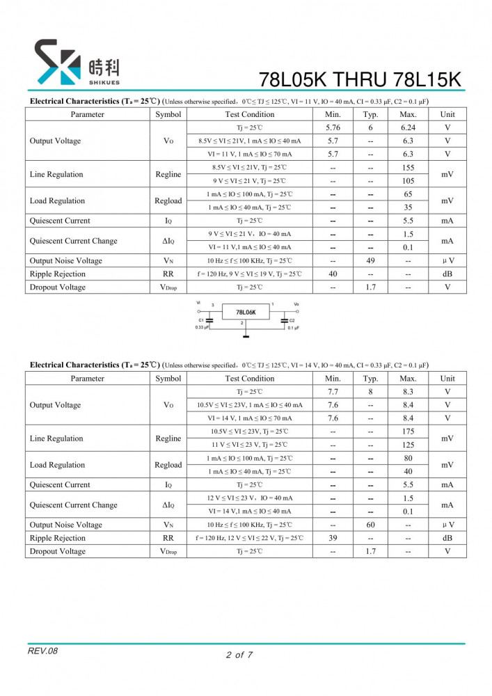 78L08K datasheet page 2