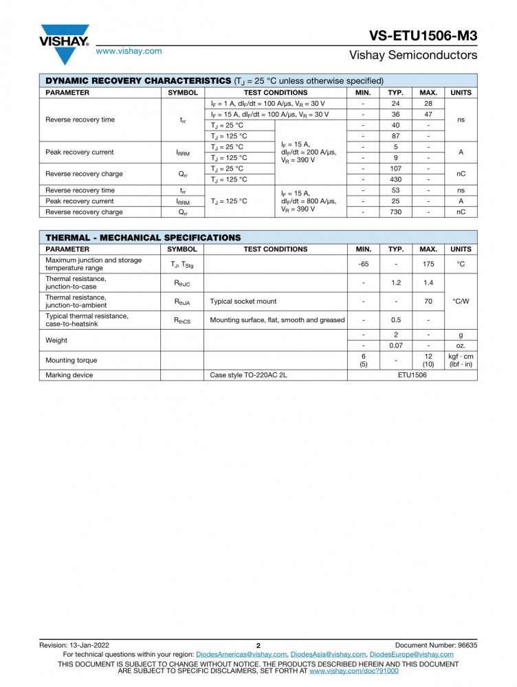 VS-ETU1506-M3 datasheet page 2