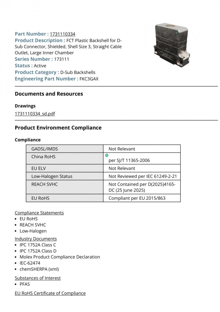 MOLEX 1731110334 drawing preview, page 1